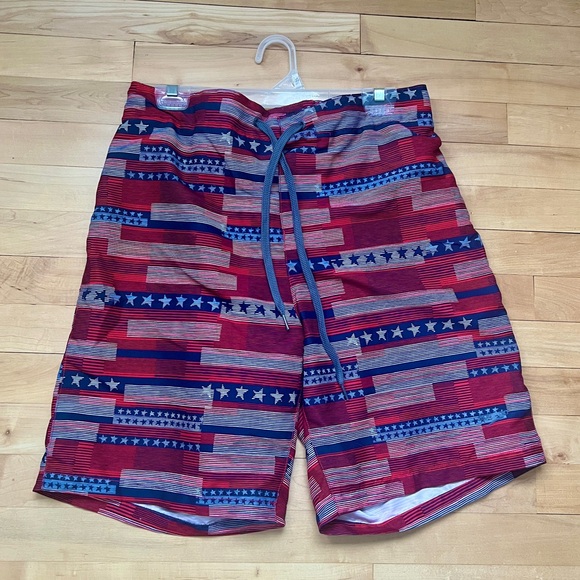 Speedo | Swim | Speedo Red And Blue Star Pattern Swim Trunks | Poshmark